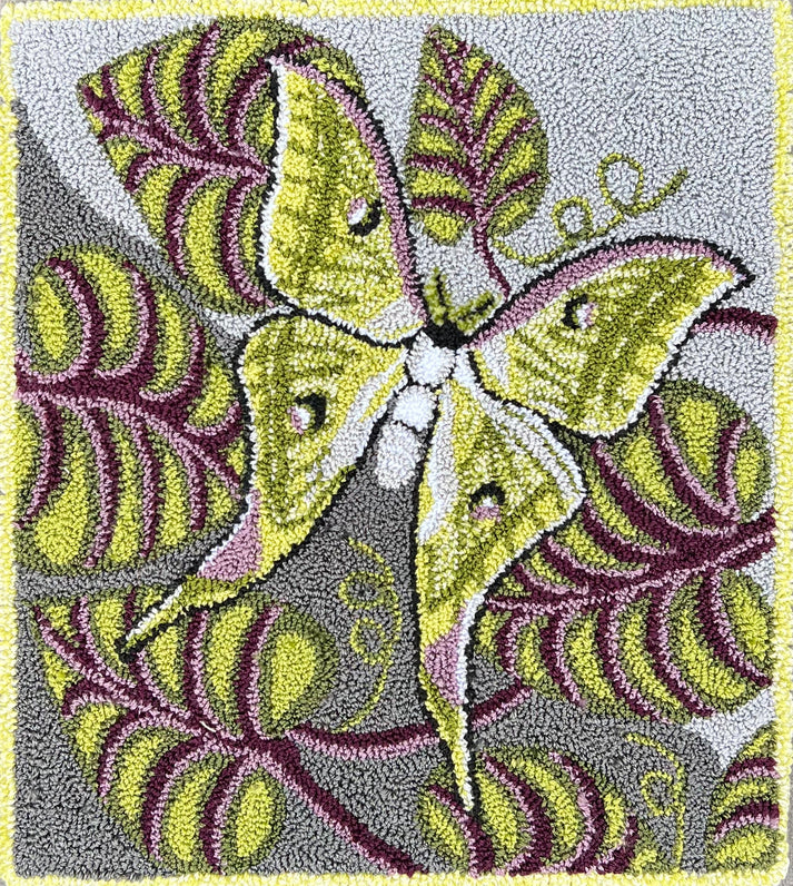 Luna Moth- Linen Rug Hooking Pattern – Orphaned Wool