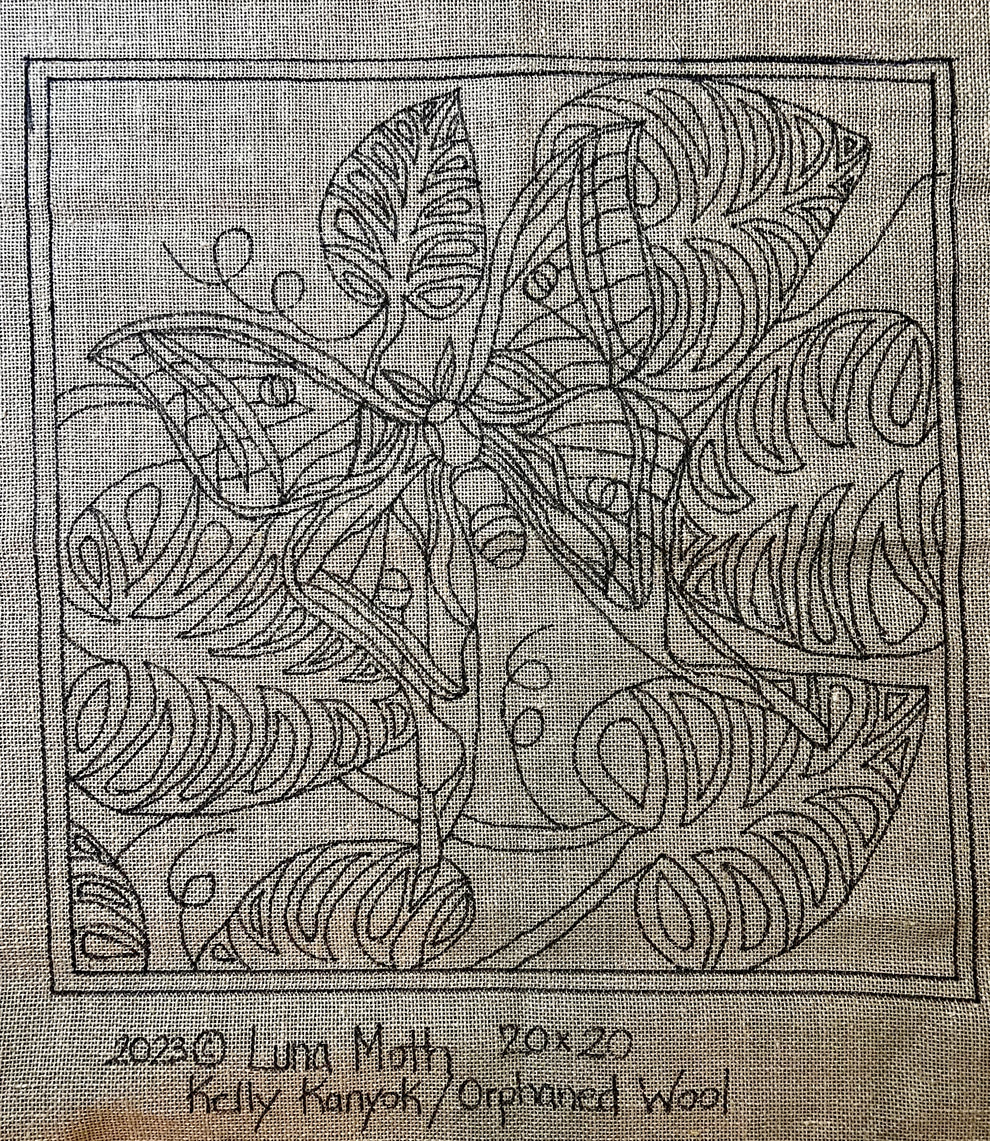 Luna Moth- Linen Rug Hooking Pattern – Orphaned Wool