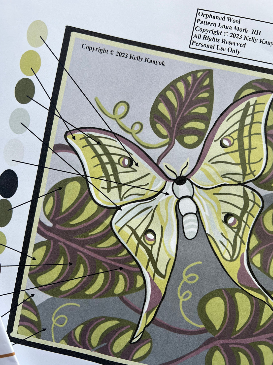 Luna Moth- Linen Rug Hooking Pattern – Orphaned Wool