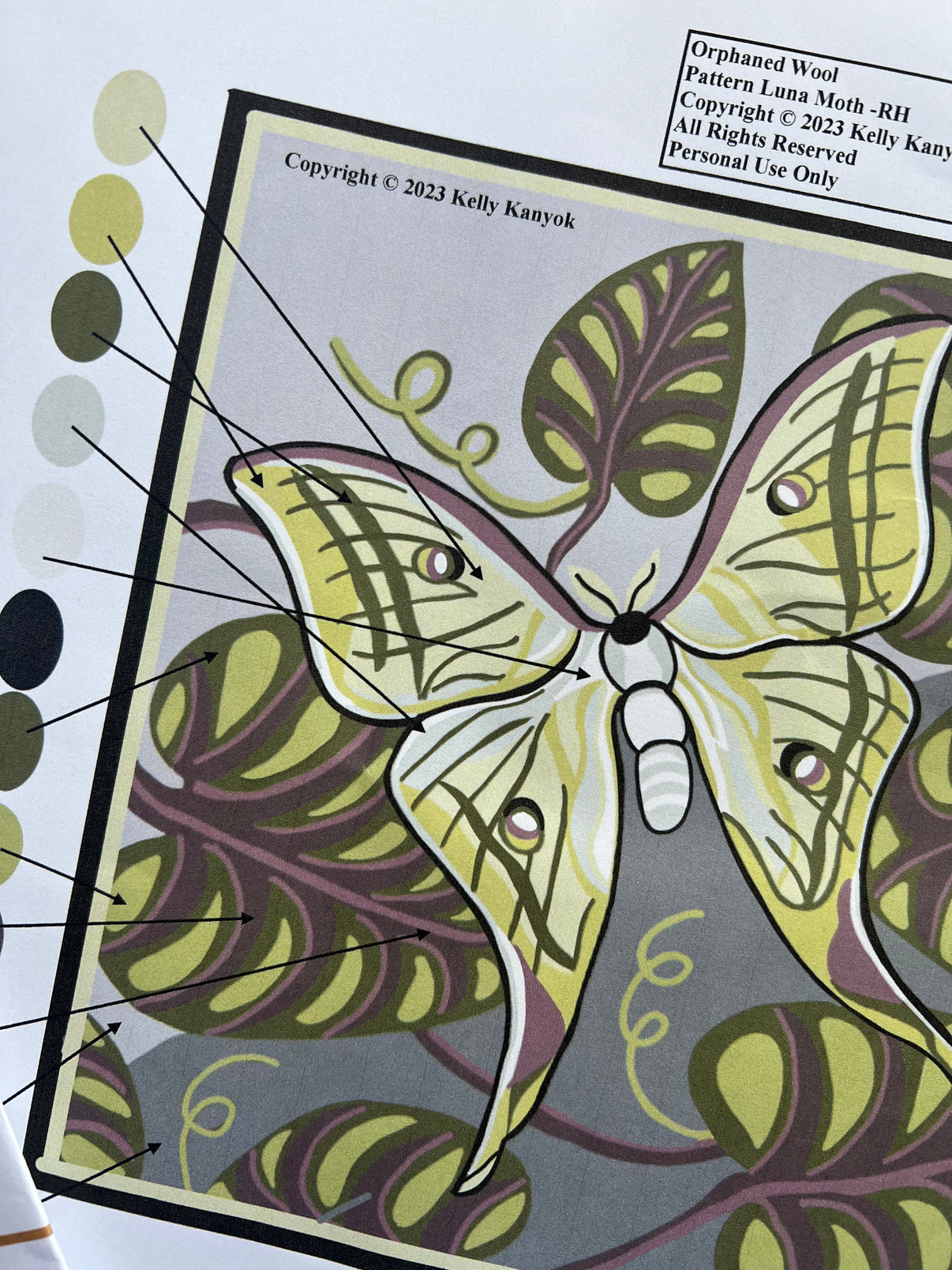 Luna Moth- Linen Rug Hooking Pattern – Orphaned Wool