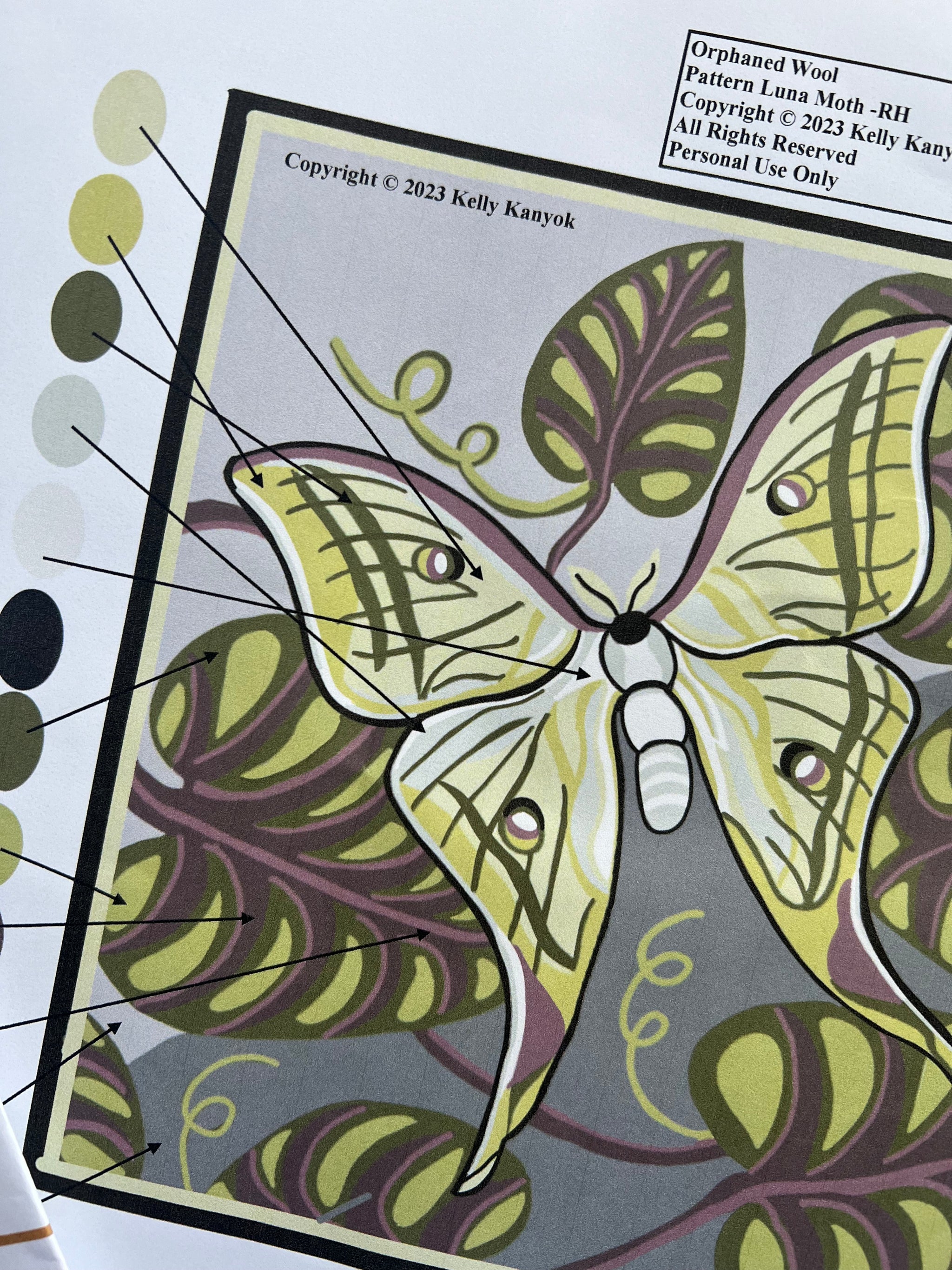 Luna Moth- Linen Rug Hooking Pattern – Orphaned Wool