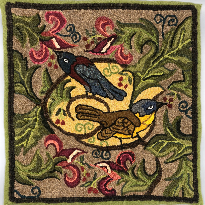 Berry Birds-Linen Rug Hooking Pattern – Orphaned Wool