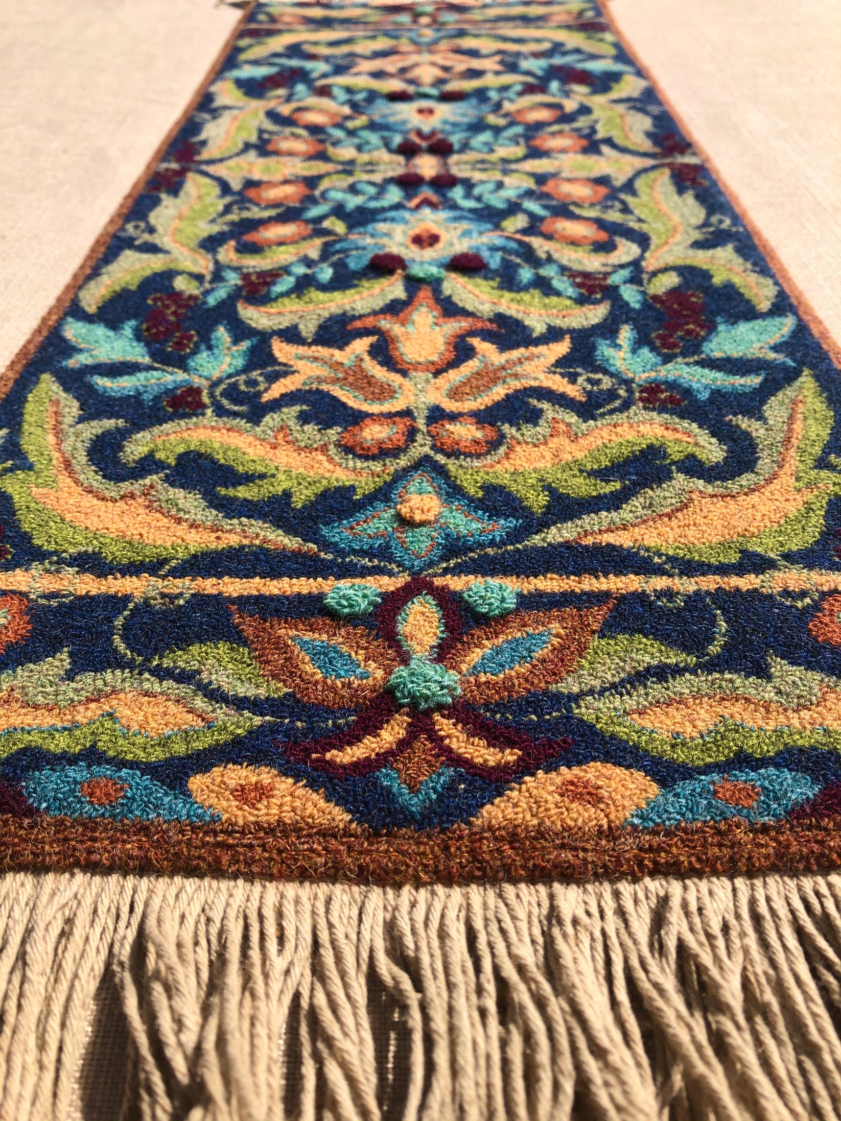 Tapestry Runner Rug Hooking Pattern - Geometric Floral Runner ...