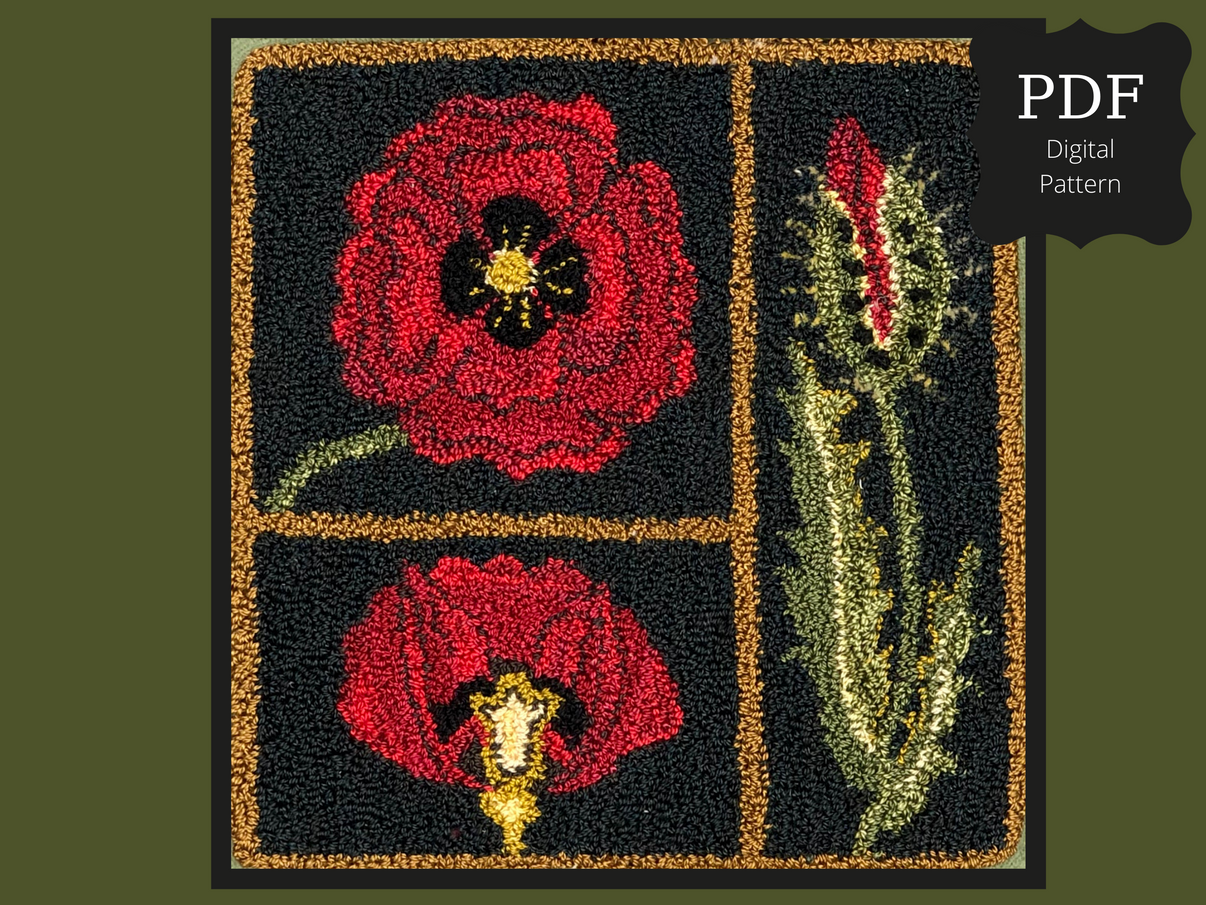 Poppy-PDF Punch Needle Pattern-Digital Download – Orphaned Wool